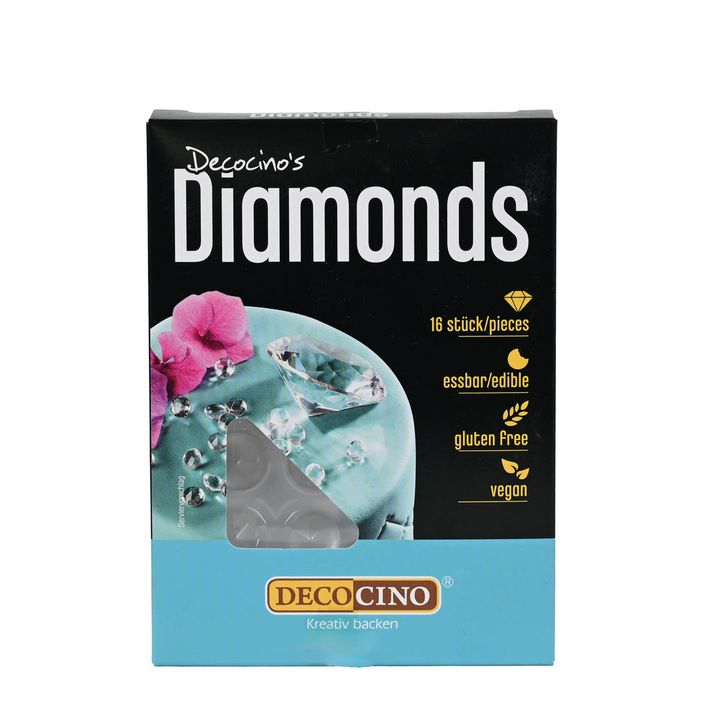 Essbare Diamanten Weiß (16 St.), essbare Edelsteine, Backdeko