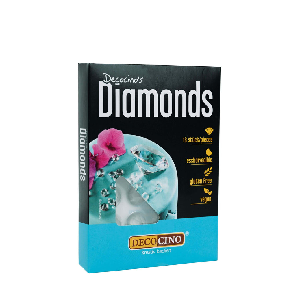 Essbare Diamanten Weiß (16 St.), essbare Edelsteine, Backdeko