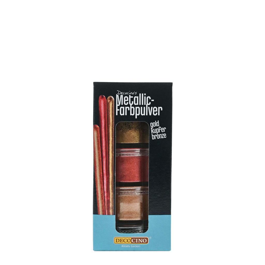 Metallic Farbpulver 3er-Set (6g)–Lebensmittelfarbe Metallic als Pulver
